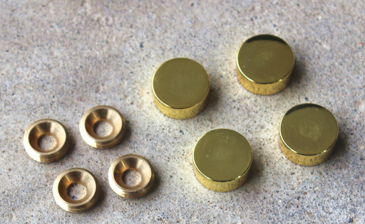 Ophængsbeslag Ø15 mm, messingbelagt (sæt med 4 stk)