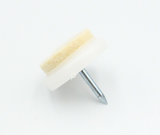 Glidesøm Ø24 mm med filt, hvid plastik (1 stk)