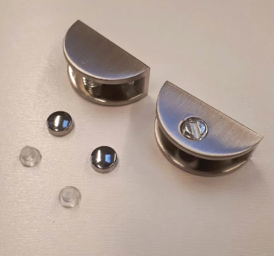 Hyldeholder t/5-8 mm glashylde, børstet stål (sæt)