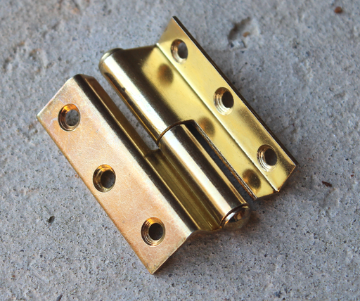 Møbelhængsel 50x35 mm - højre, messingfarvet